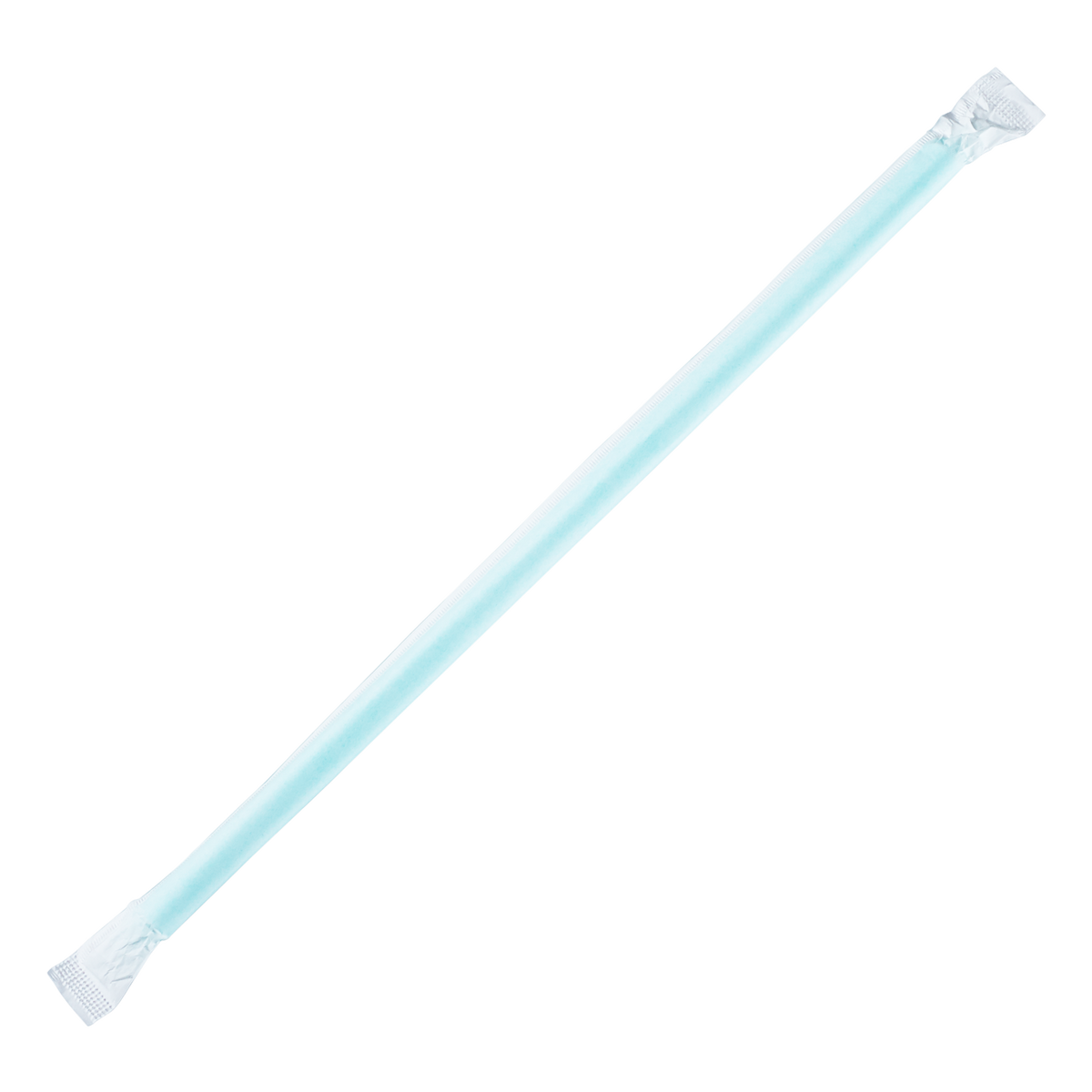 Aqua Plastic Straws - 9'' Giant Straws (8mm) Wrapped in paper - Aqua