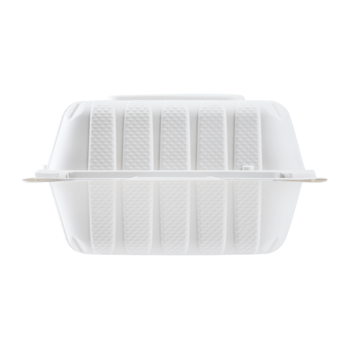 Small White Takeout Boxes - 6"x6" Mineral Filled Hinged Containers