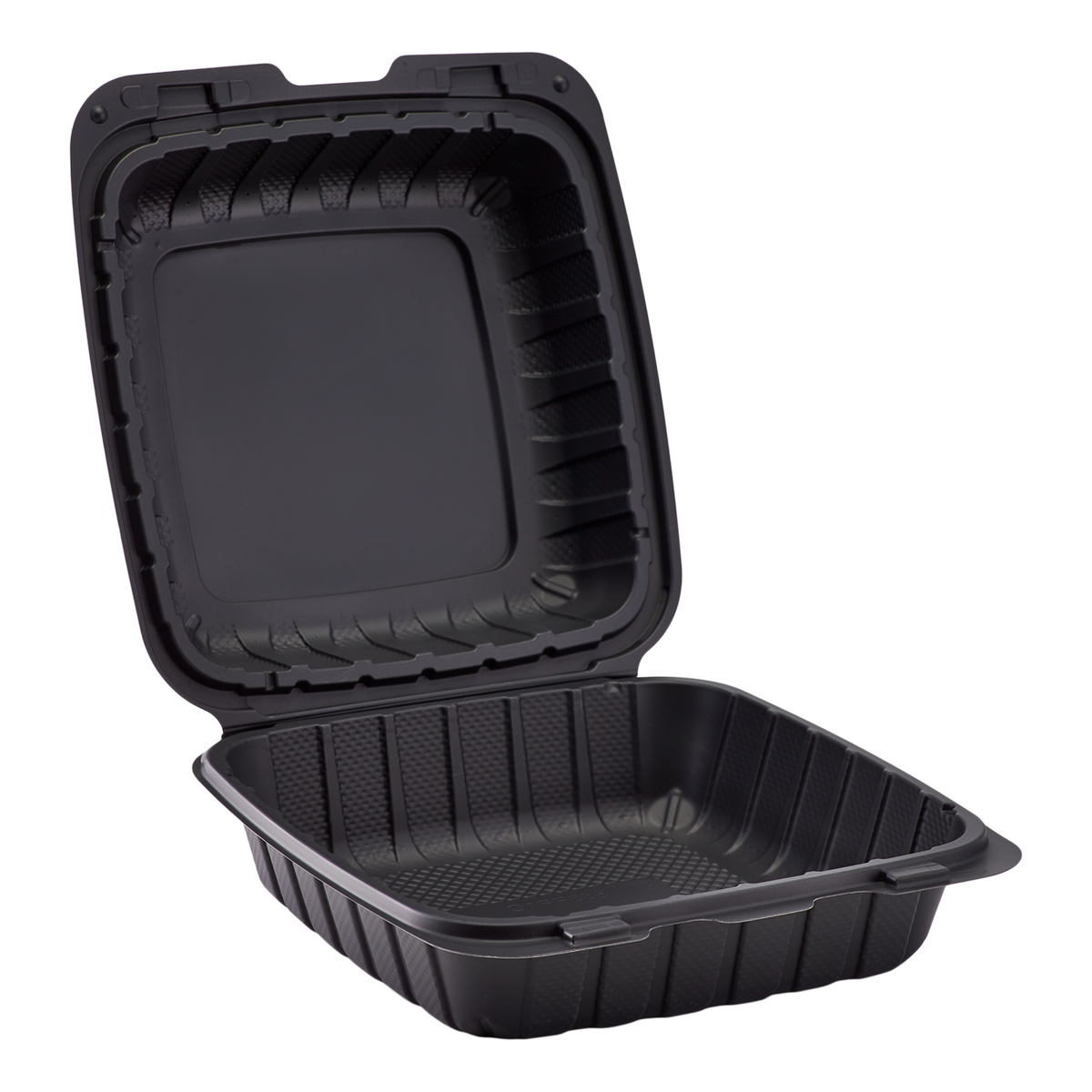 Large Black Take Out Containers - 8"x8" Mineral Filled Carry Out Box