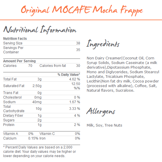 MoCafe Original Mocha Frappe Mix (3 lbs) | Coffee Shop Supplies | Carry ...